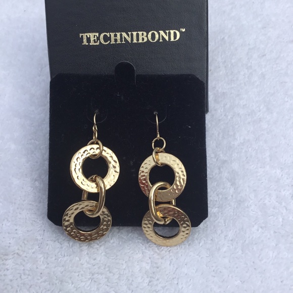 Technibond | Jewelry | Gold Technibond Bold Three Link Earrings | Poshmark